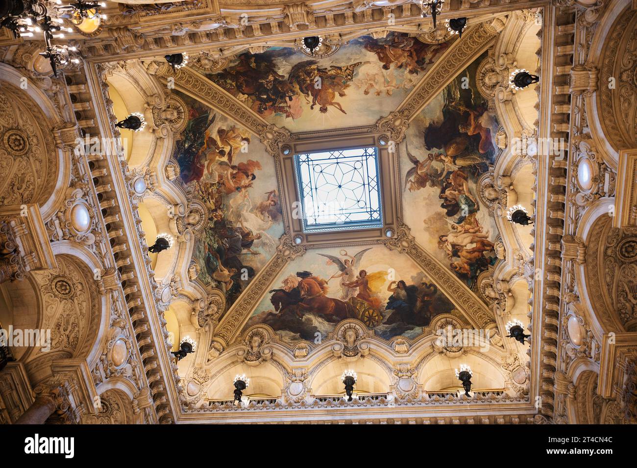 Paris, France - August 28 2022: Interior of Opera Garnier in Paris ...
