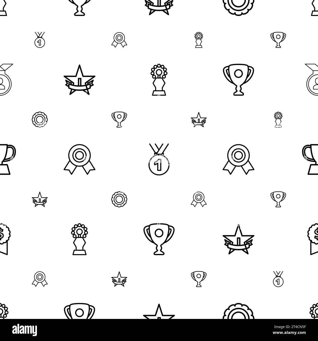Trophy icons pattern seamless white background Vector Image Stock ...
