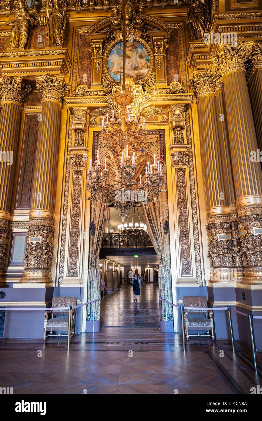 Paris, France - August 28 2022: Interior of Opera Garnier in Paris ...