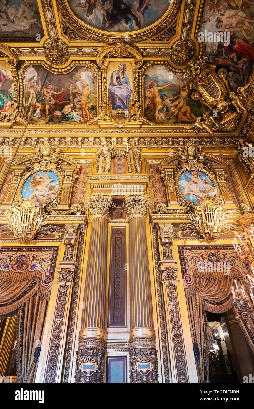 Paris, France - August 28 2022: Interior of Opera Garnier in Paris ...