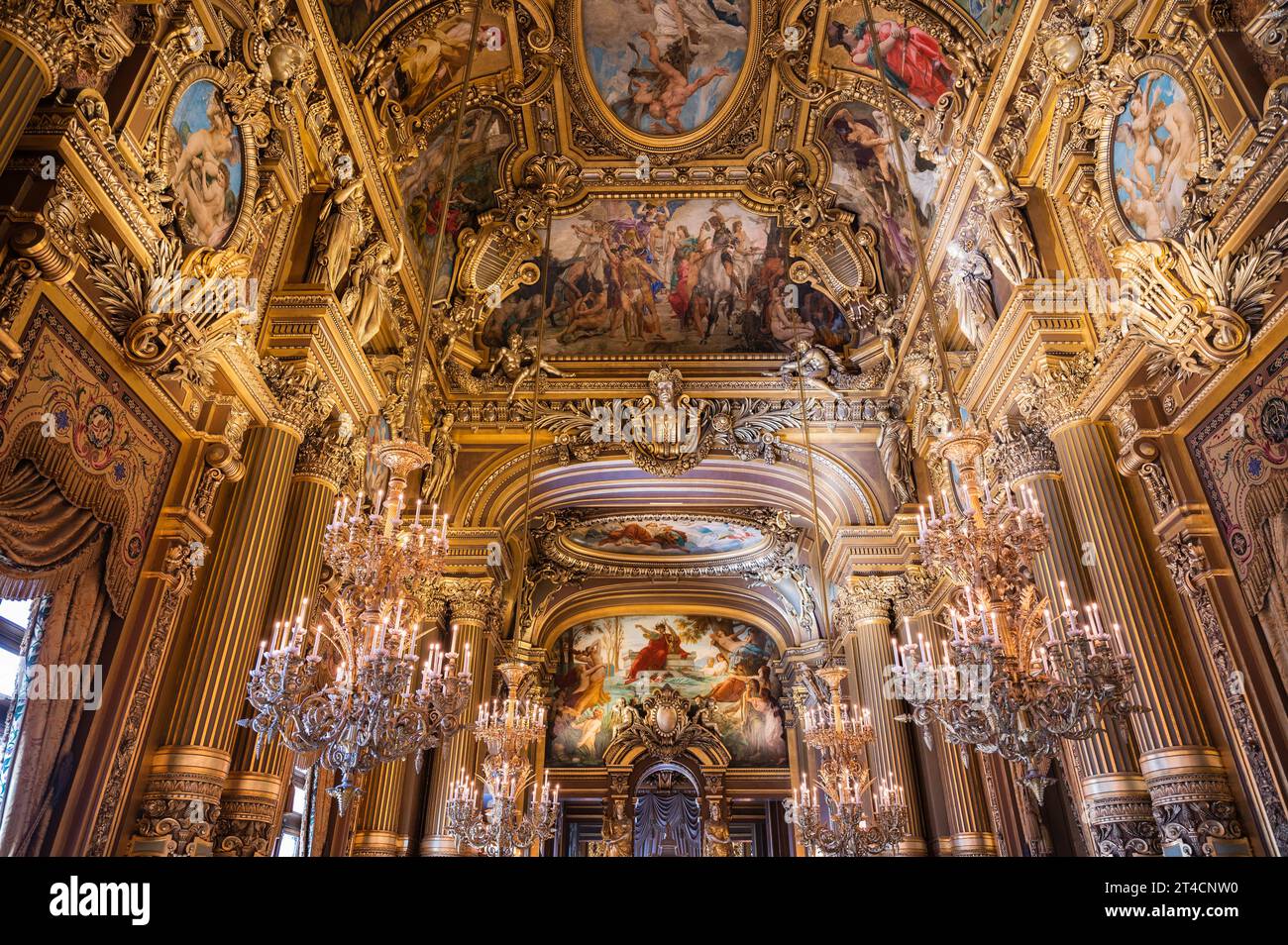 Paris, France - August 28 2022: Interior of Opera Garnier in Paris ...
