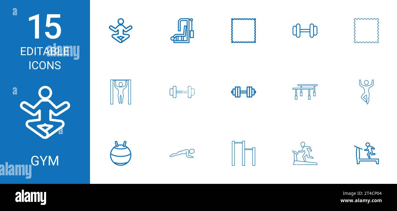15 gym icons Royalty Free Vector Image Stock Vector Image & Art - Alamy