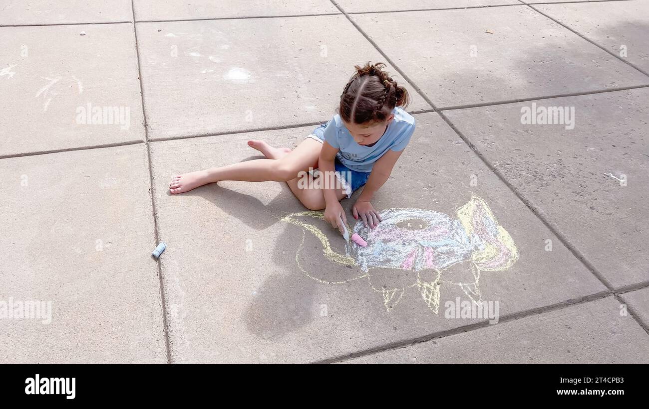 Kids chalk art Stock Photo - Alamy