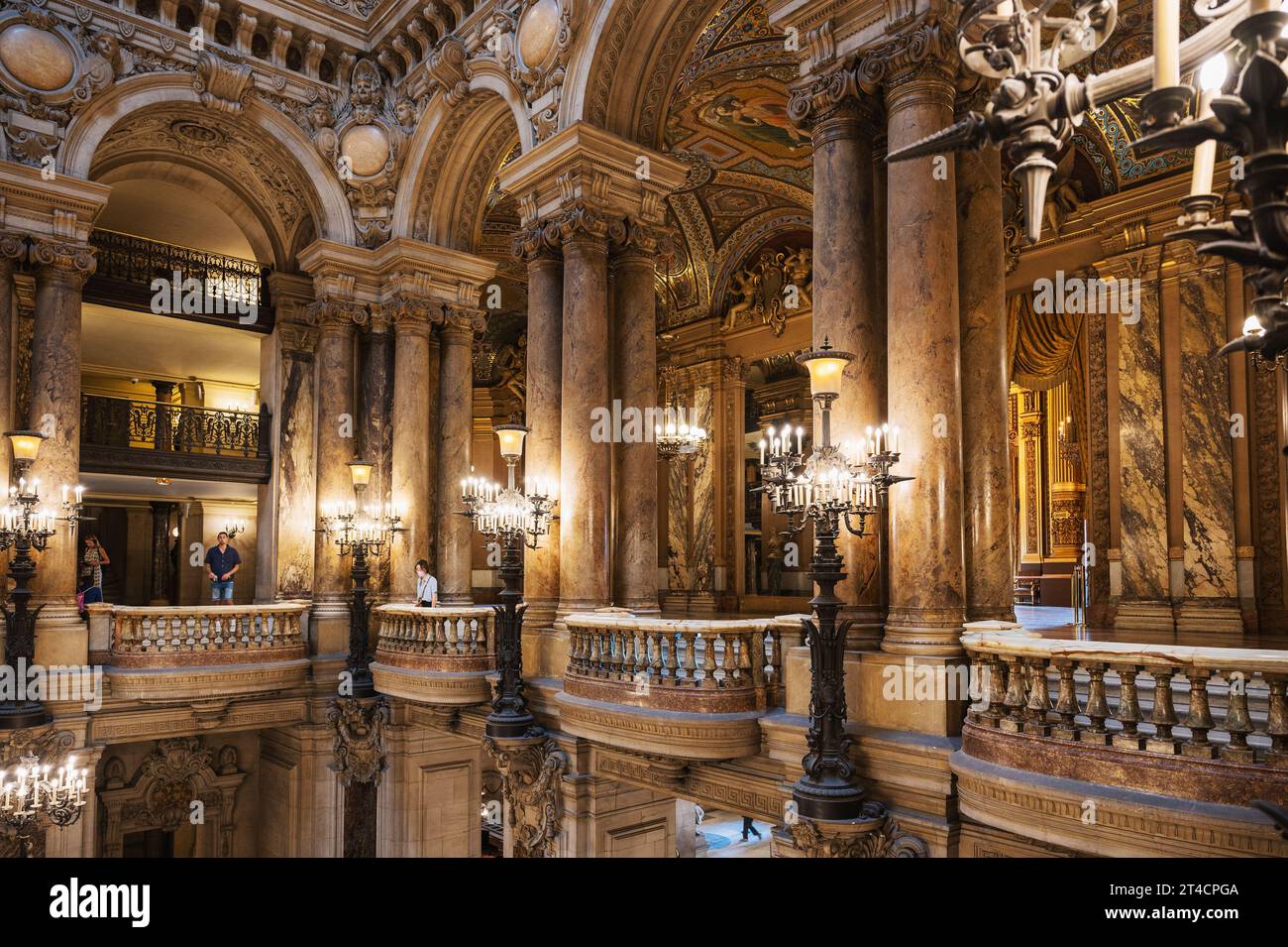 Paris, France - August 28 2022: Interior of Opera Garnier in Paris ...