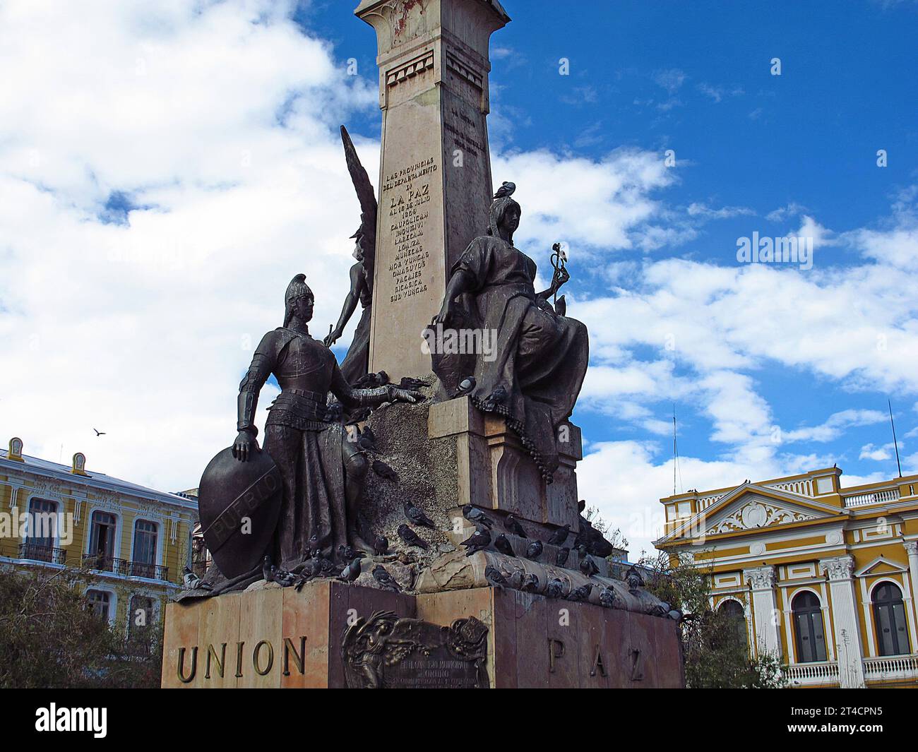 The statue on Murillo Square in La Paz city, Bolivia Stock Photo - Alamy