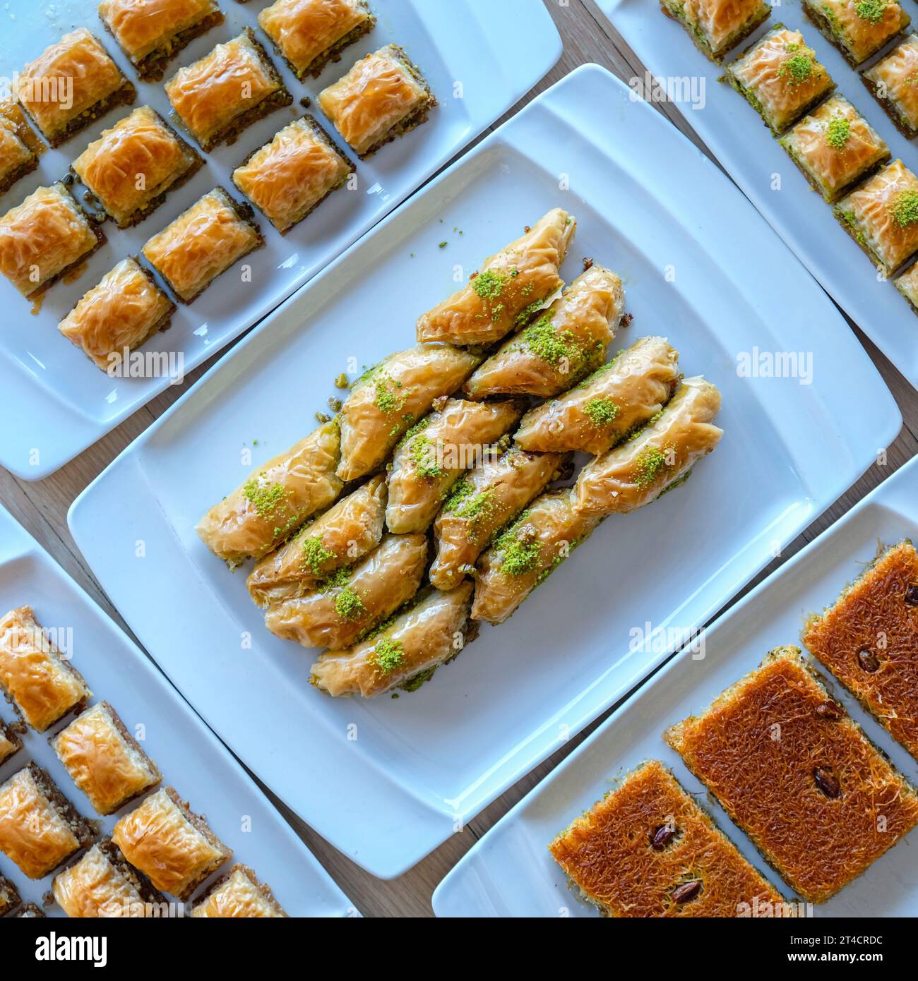 Turkish sweets baklava stuffed with pistachios Stock Photo - Alamy