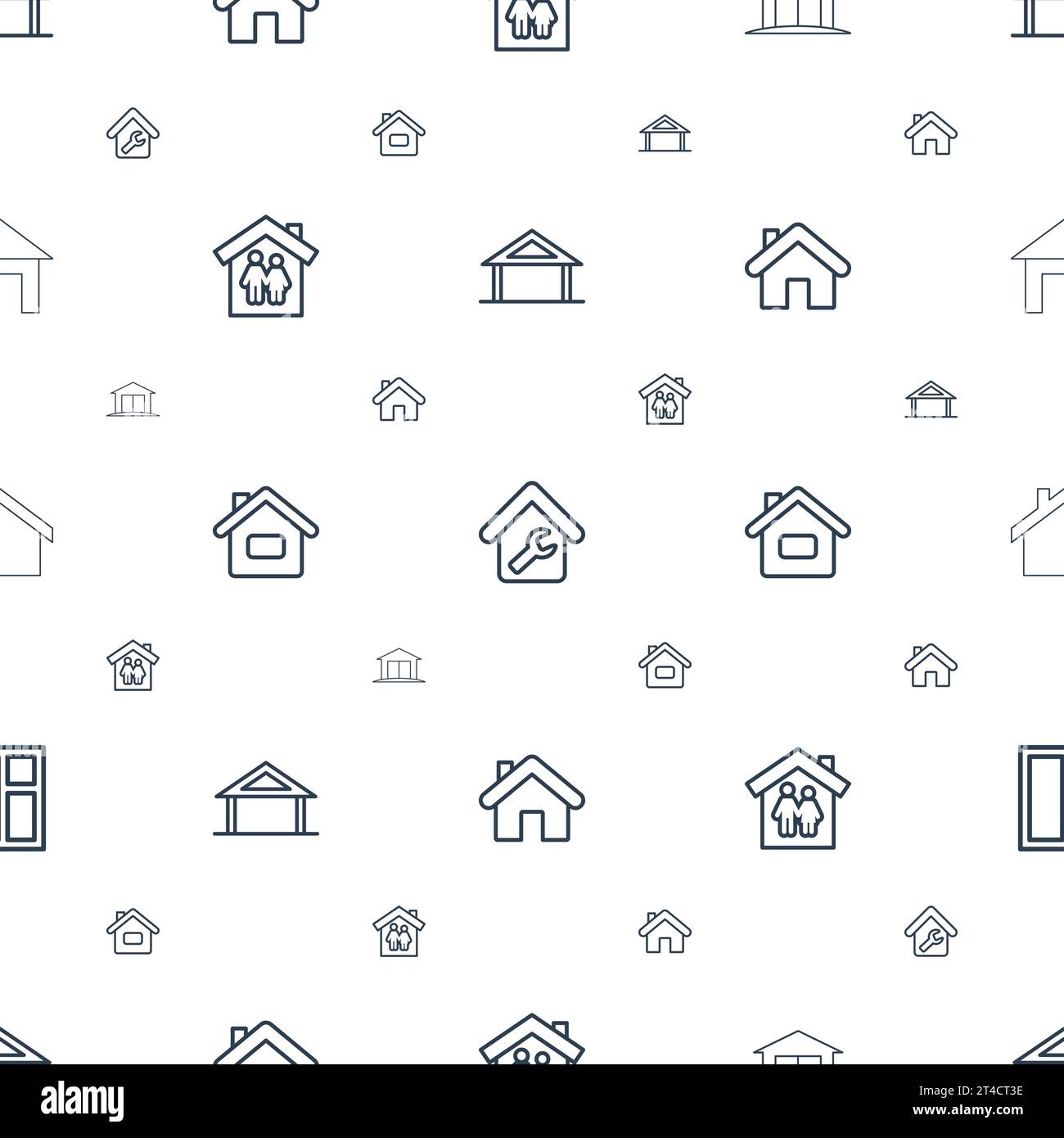 Residence icons pattern seamless white background Vector Image Stock ...