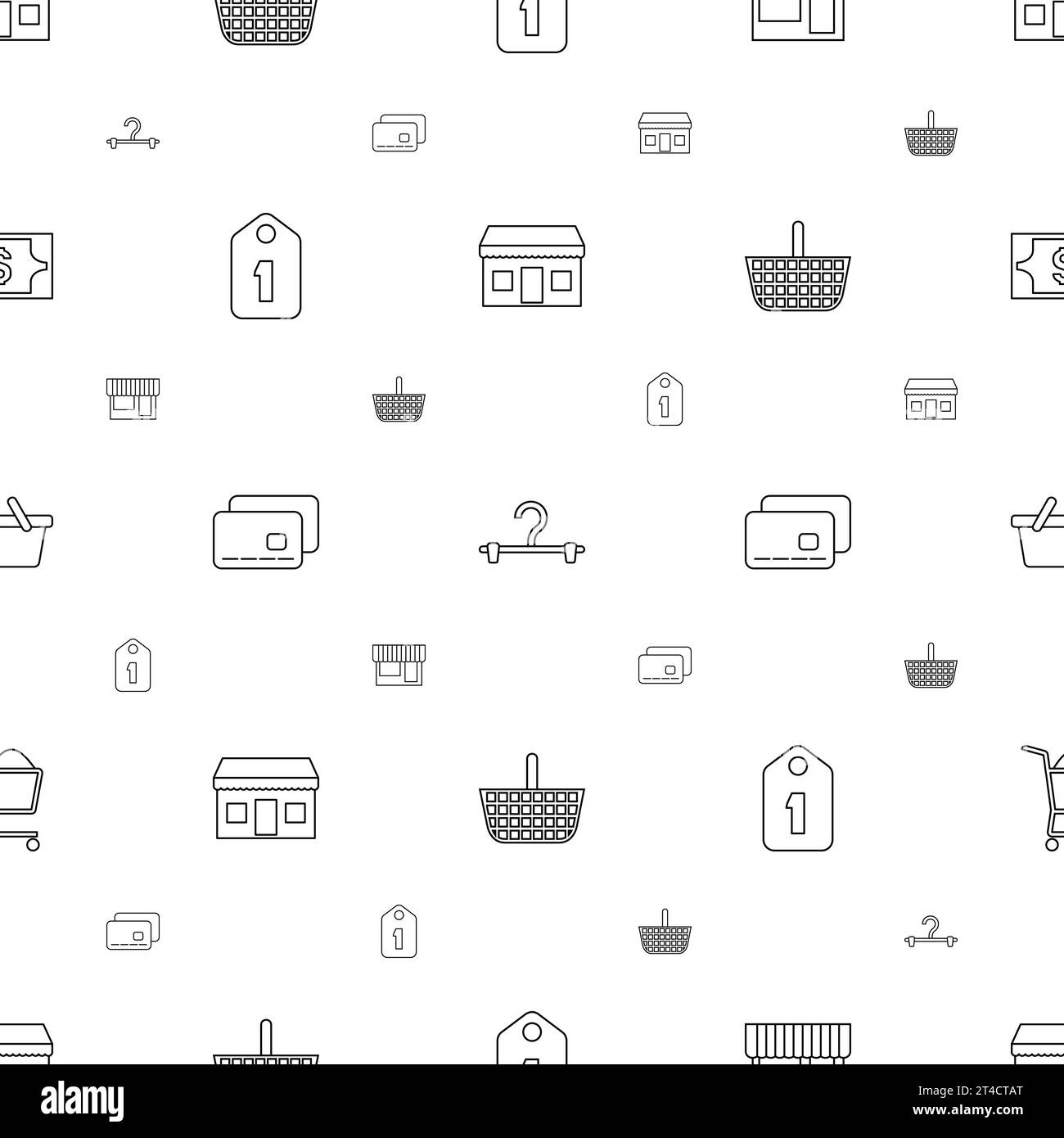 Store icons pattern seamless white background Vector Image Stock Vector ...