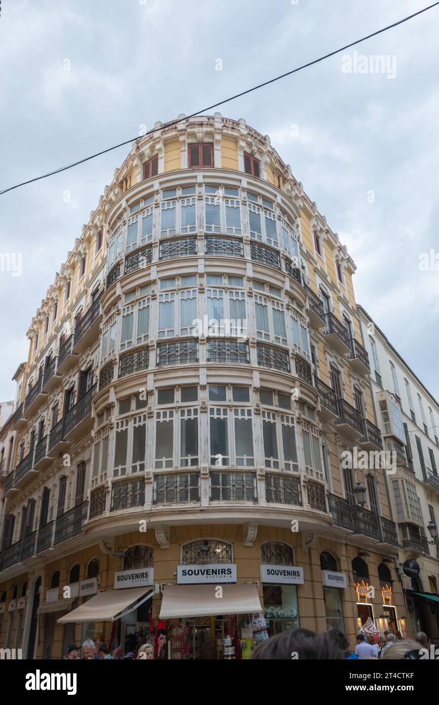 Curved Building in Malaga, Spain Stock Photo - Alamy
