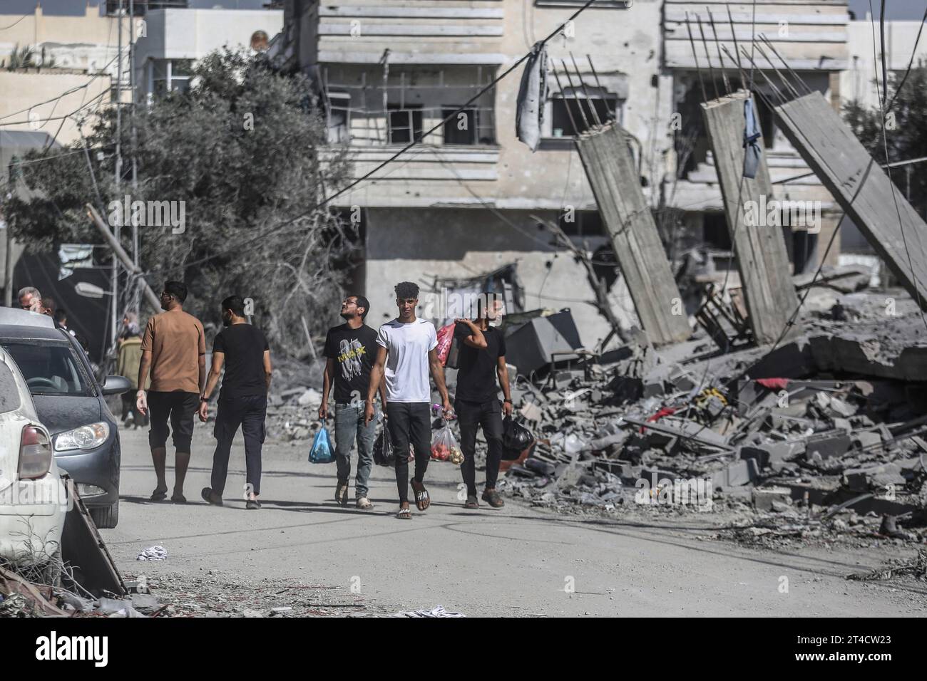 Nuseirat Camp, Palestinian Territories. 30th Oct, 2023. Palestinians ...