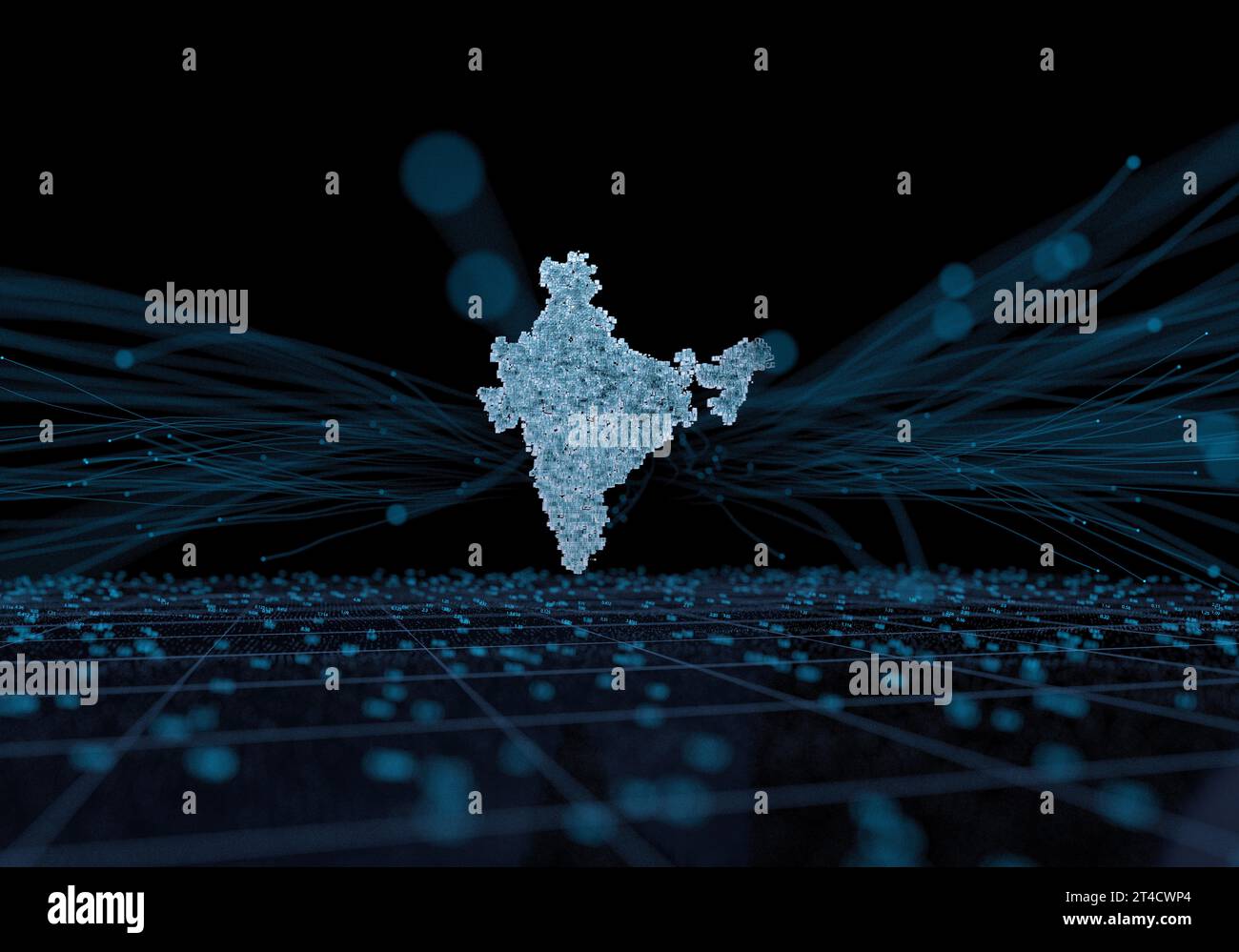 Smart Wireless Network Smart Technology Data Technology India Map Stock ...