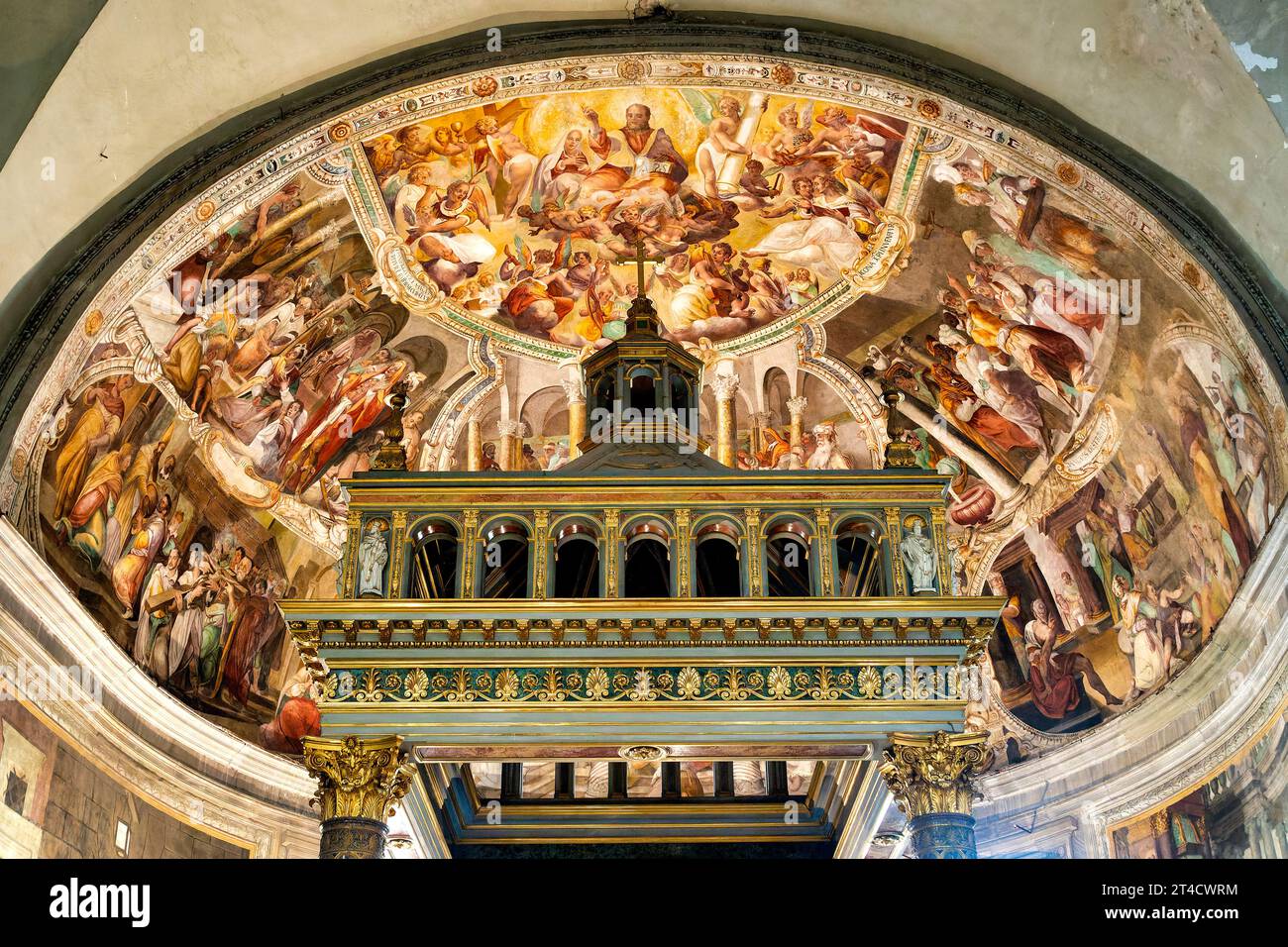 Frescos by Giacomo Coppi in the raised tribune in the Church of San ...