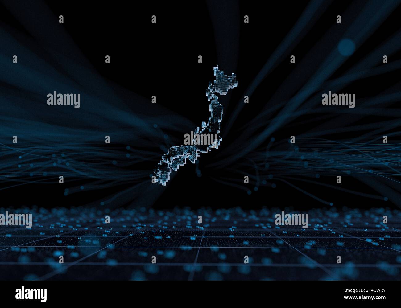 Smart Wireless Network Smart Technology Data Technology Japan Map Stock ...
