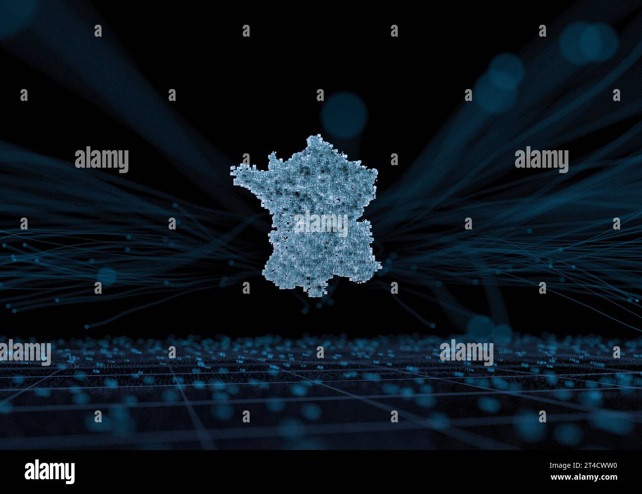 Smart wireless network smart technology data technology France map ...