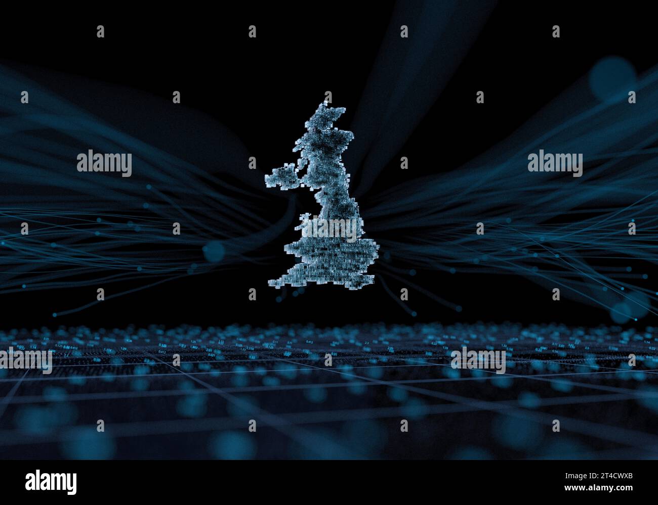 Smart wireless network smart technology data technology UK map Stock ...