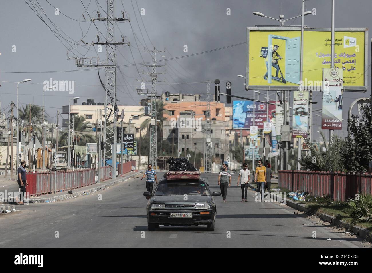 Nuseirat Camp, Palestinian Territories. 30th Oct, 2023. A vehicle ...