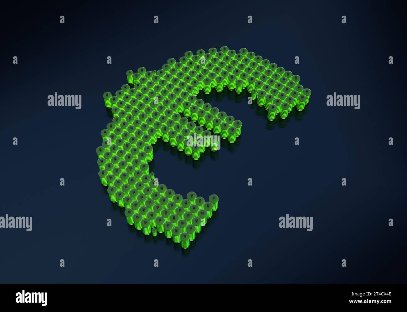 Battery composed of new energy, future technology euro symbol Stock ...