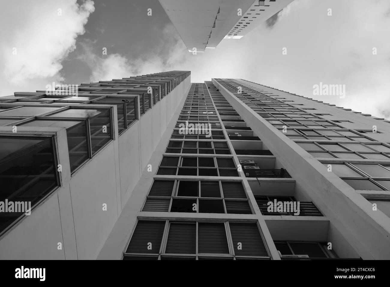 A black and white perspective of a contemporary building, capturing its ...