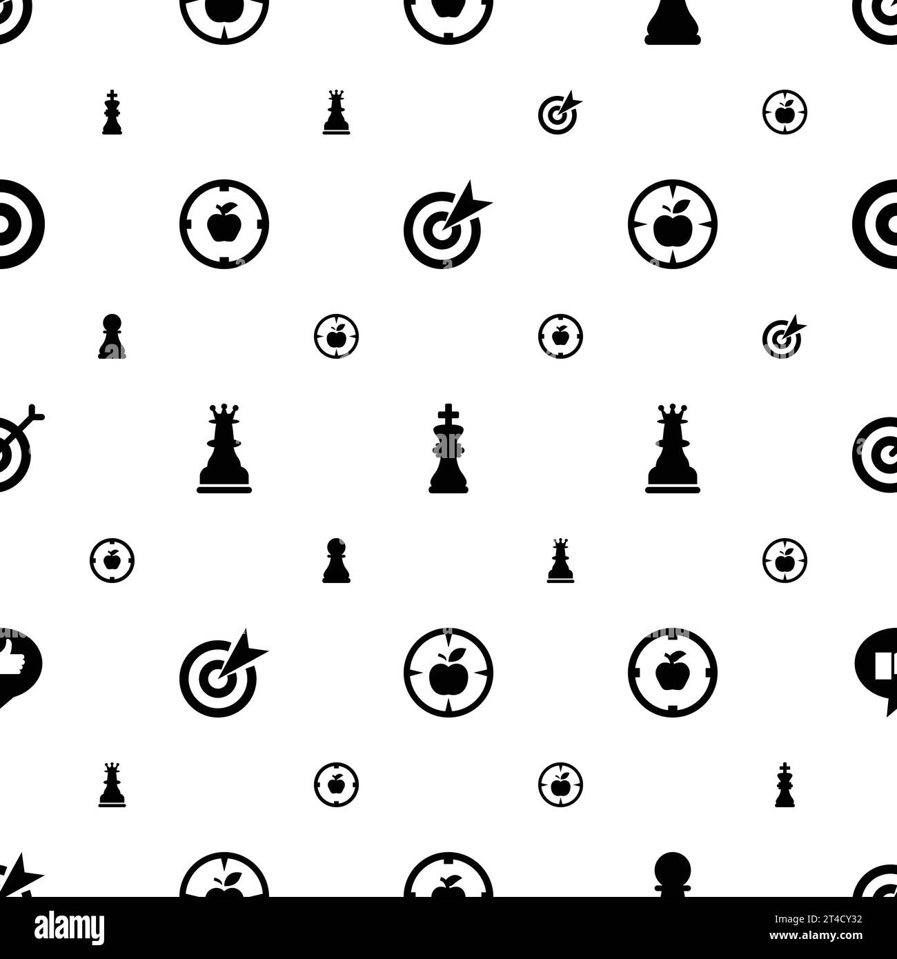 Strategy icons pattern seamless white background Vector Image Stock ...
