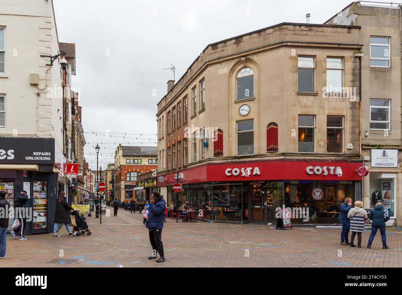 The corner of Fish Street and Abington Street Northampton in 2023 Stock ...