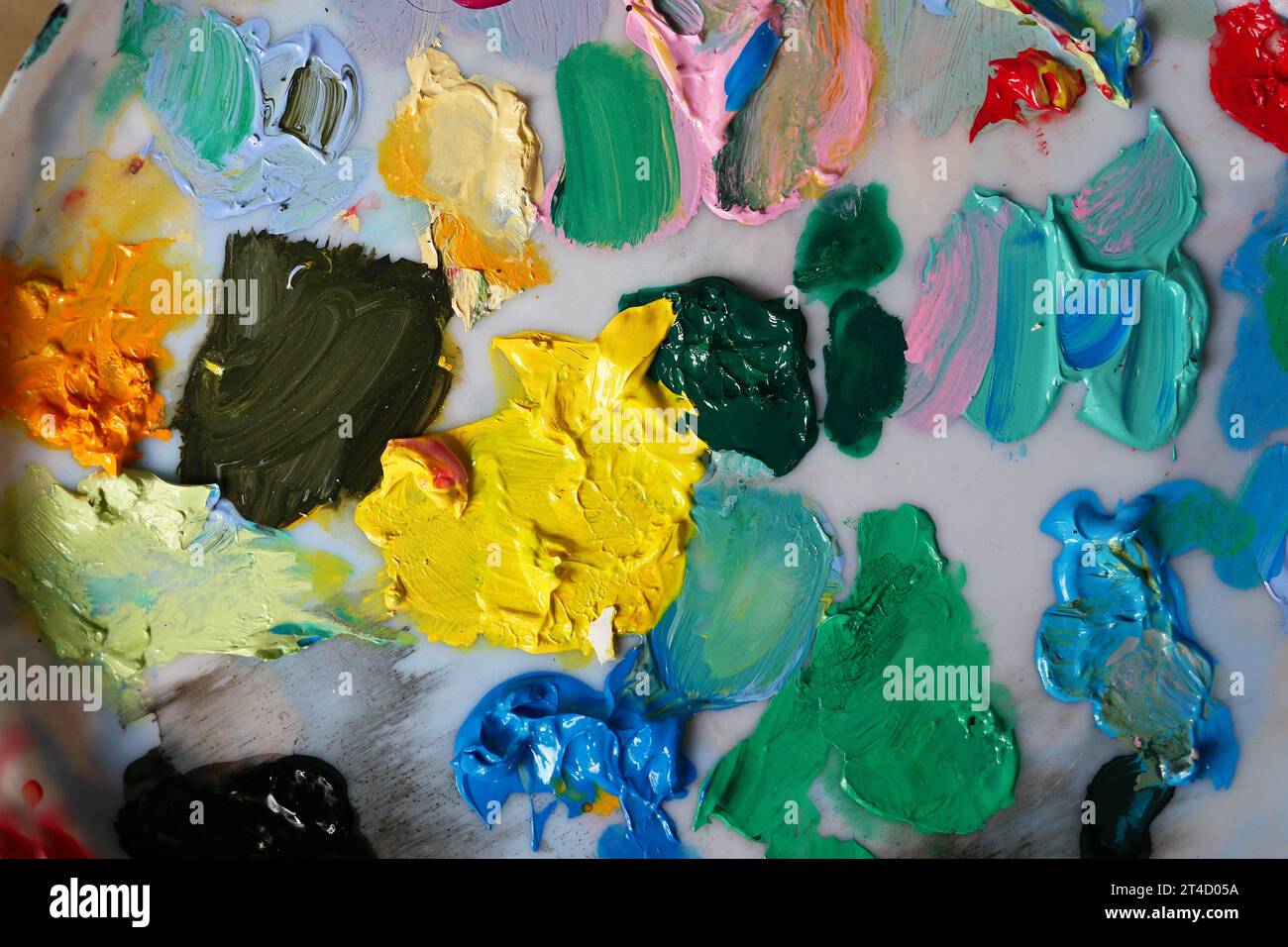 Colors oil painting on palette for Background Stock Photo - Alamy