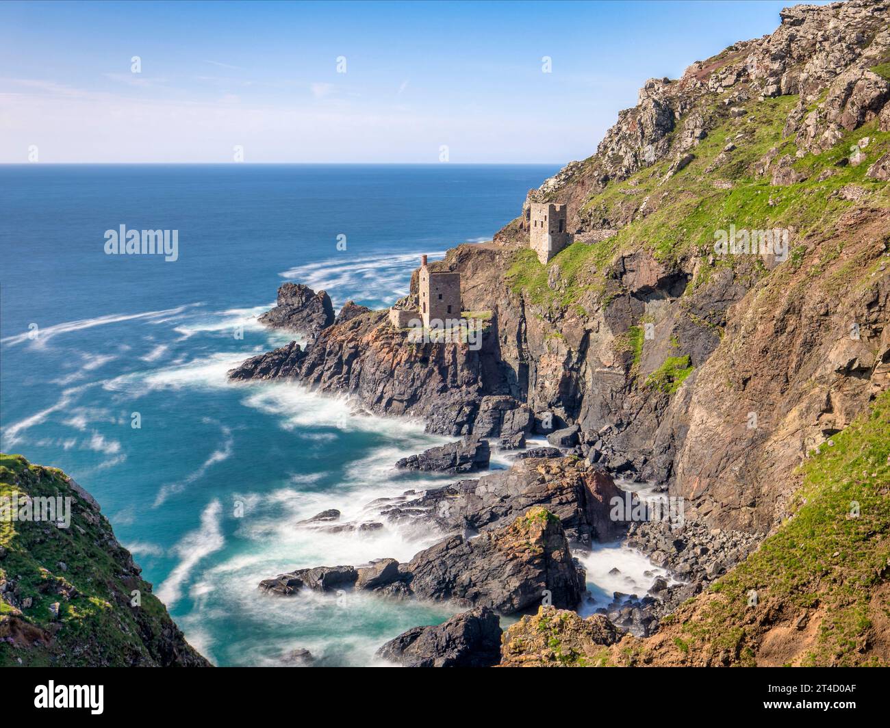 The Crowns Engine Houses, part of the Botallack Mine in Cornwall ...