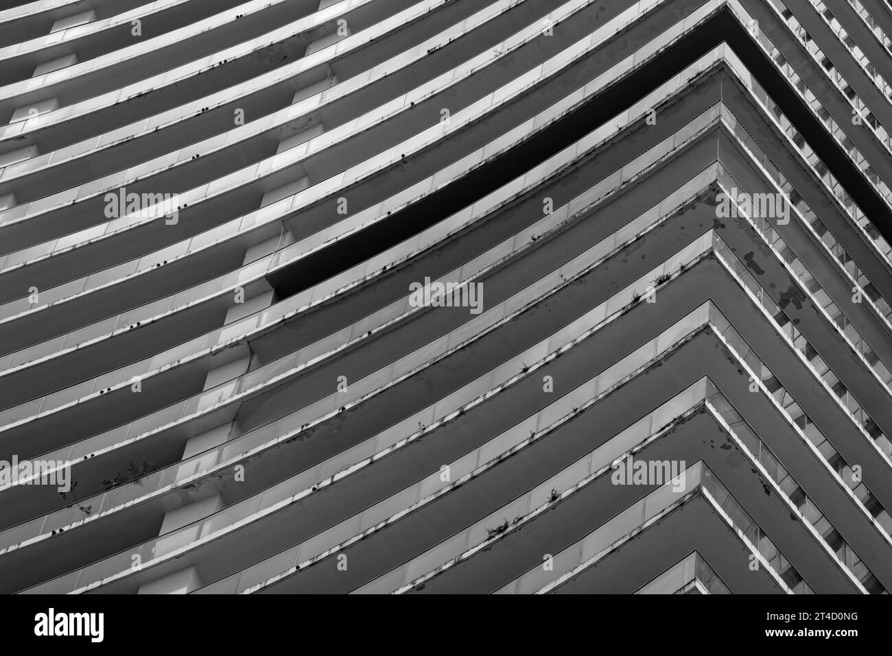 An intimate view of a building's layered design reveals the beauty of ...