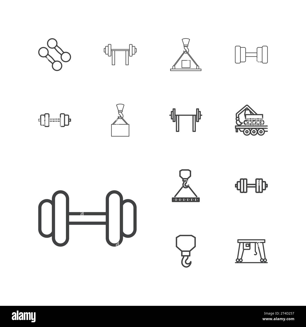 Strength concept icon set icons Black and White Stock Photos & Images ...