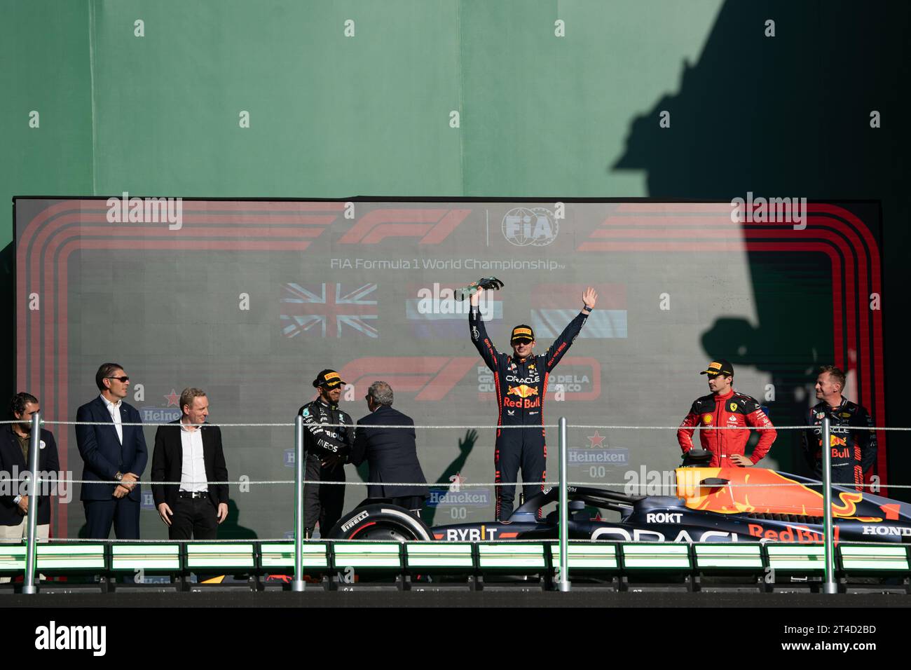 Mexican City Grand Prix, Mexico. 29th Oct, 2023. Max Verstappen holds ...