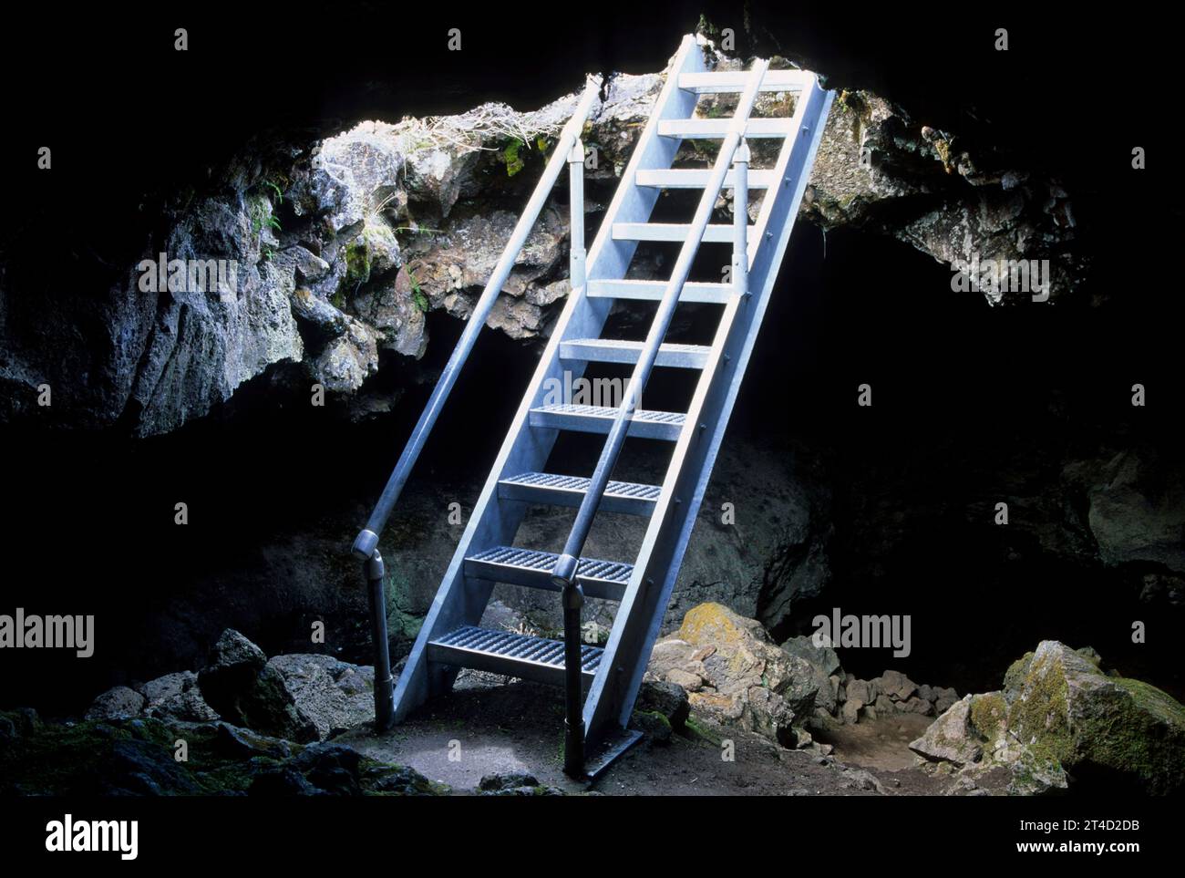 Thunderbolt Cave entrance, Lava Beds National Monument, California ...