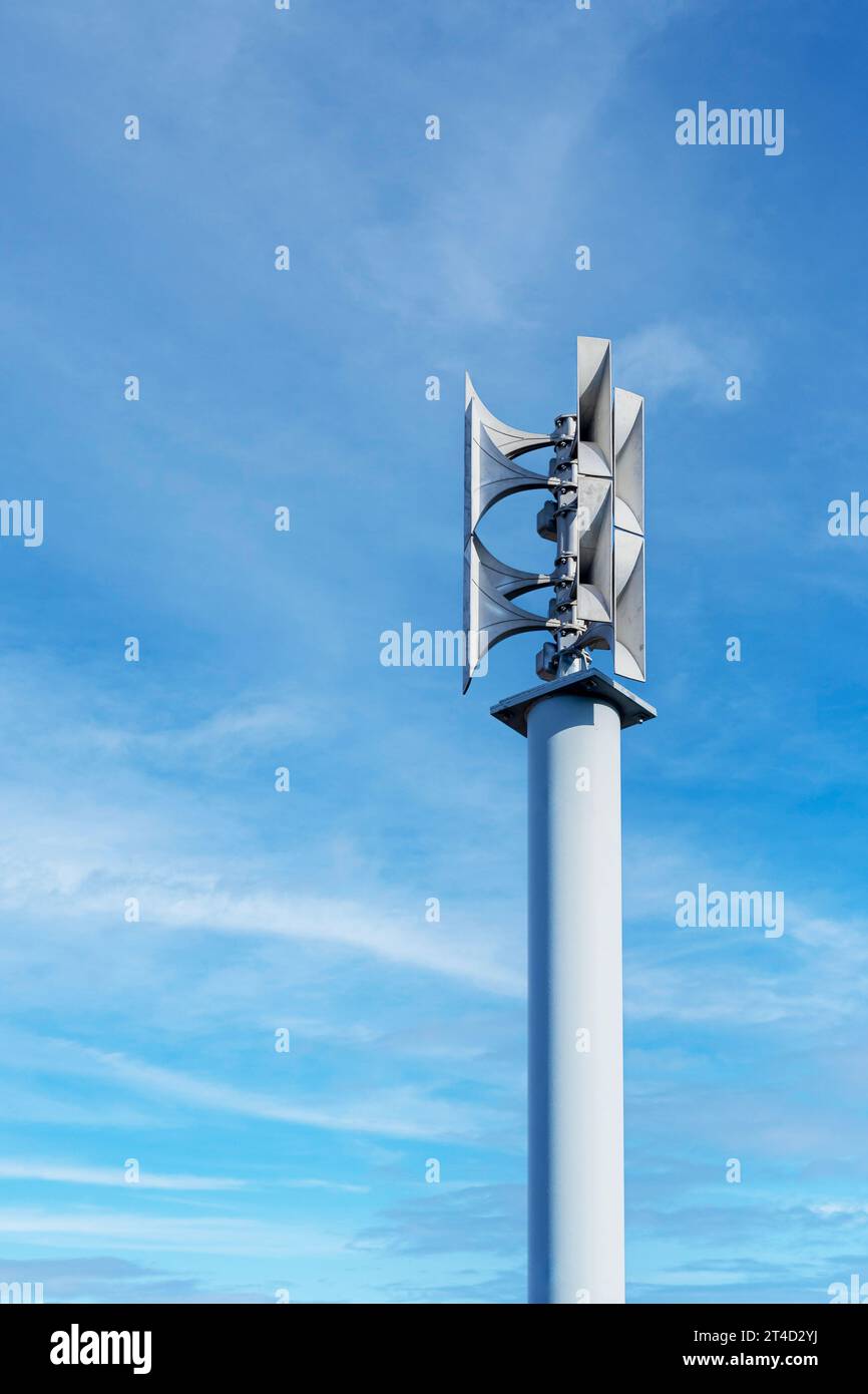 Sirens on a metal pole Stock Photo - Alamy