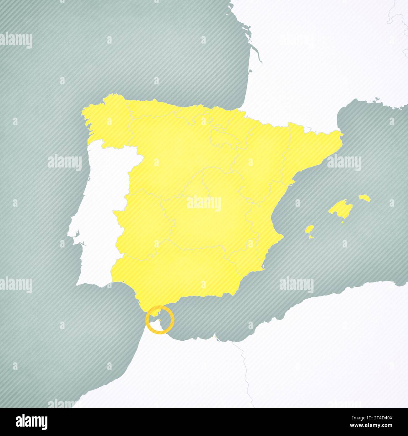 Ceuta on the map of Spain with softly striped vintage background Stock ...