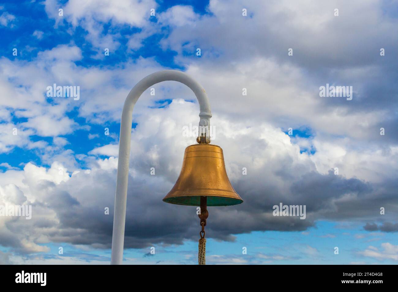 Ship's bell on Cruise Ship Volendam Stock Photo - Alamy