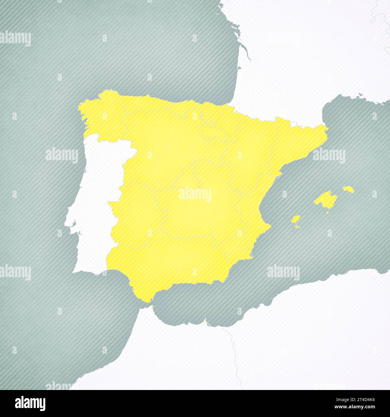Borders of autonomous communities on the map of Spain with softly ...