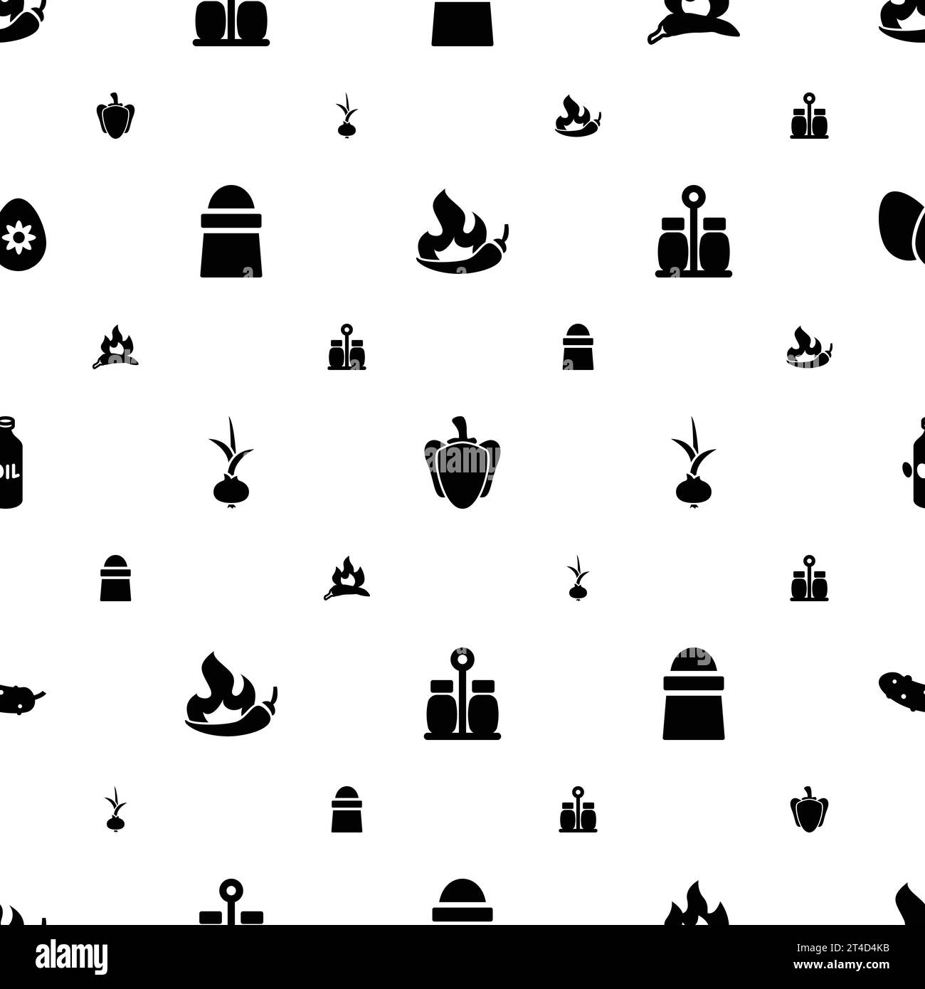 Ingredient icons pattern seamless white background Stock Vector Image ...