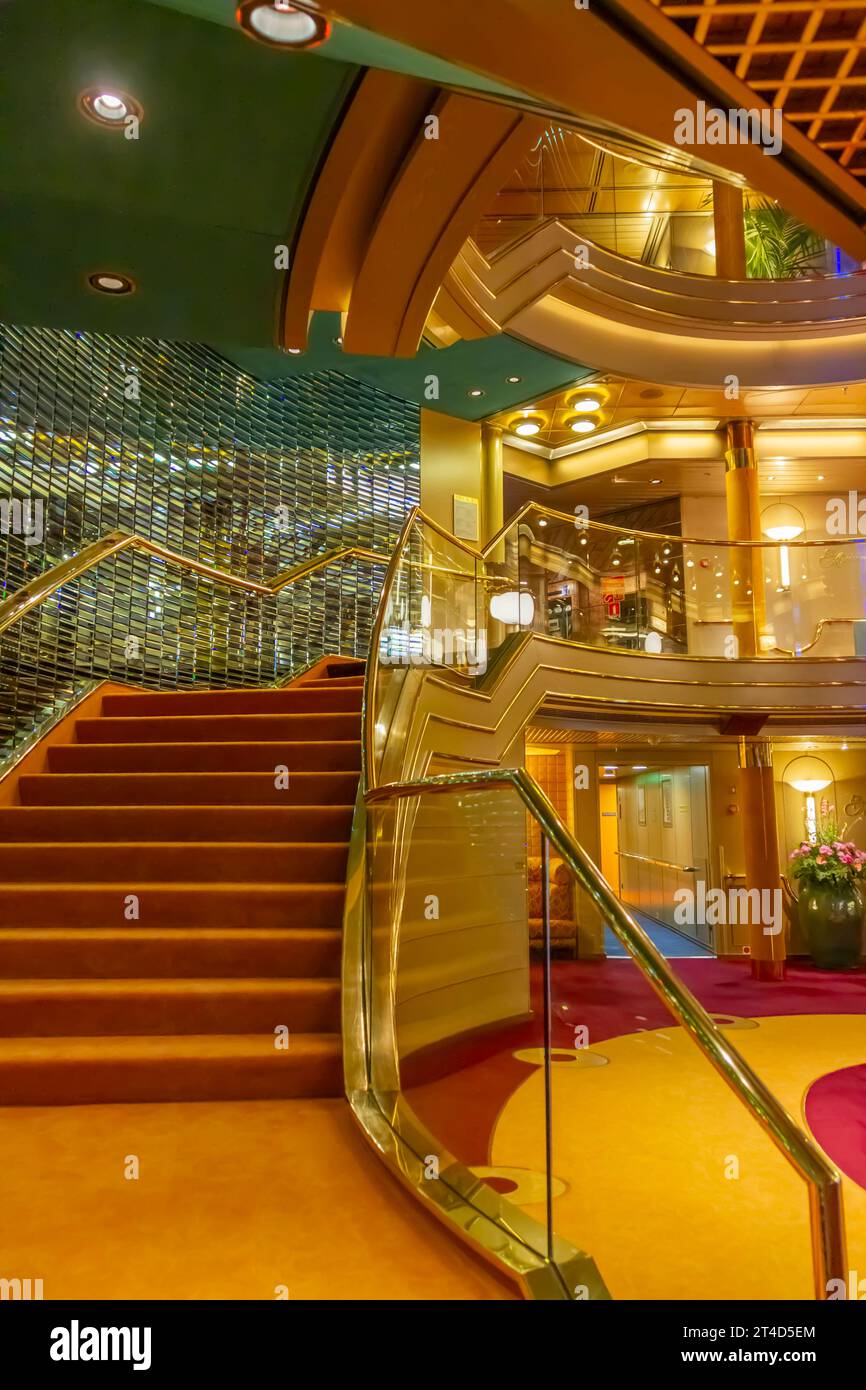 Luxurious interior of Holland America Cruise Ship Volendam Stock Photo ...