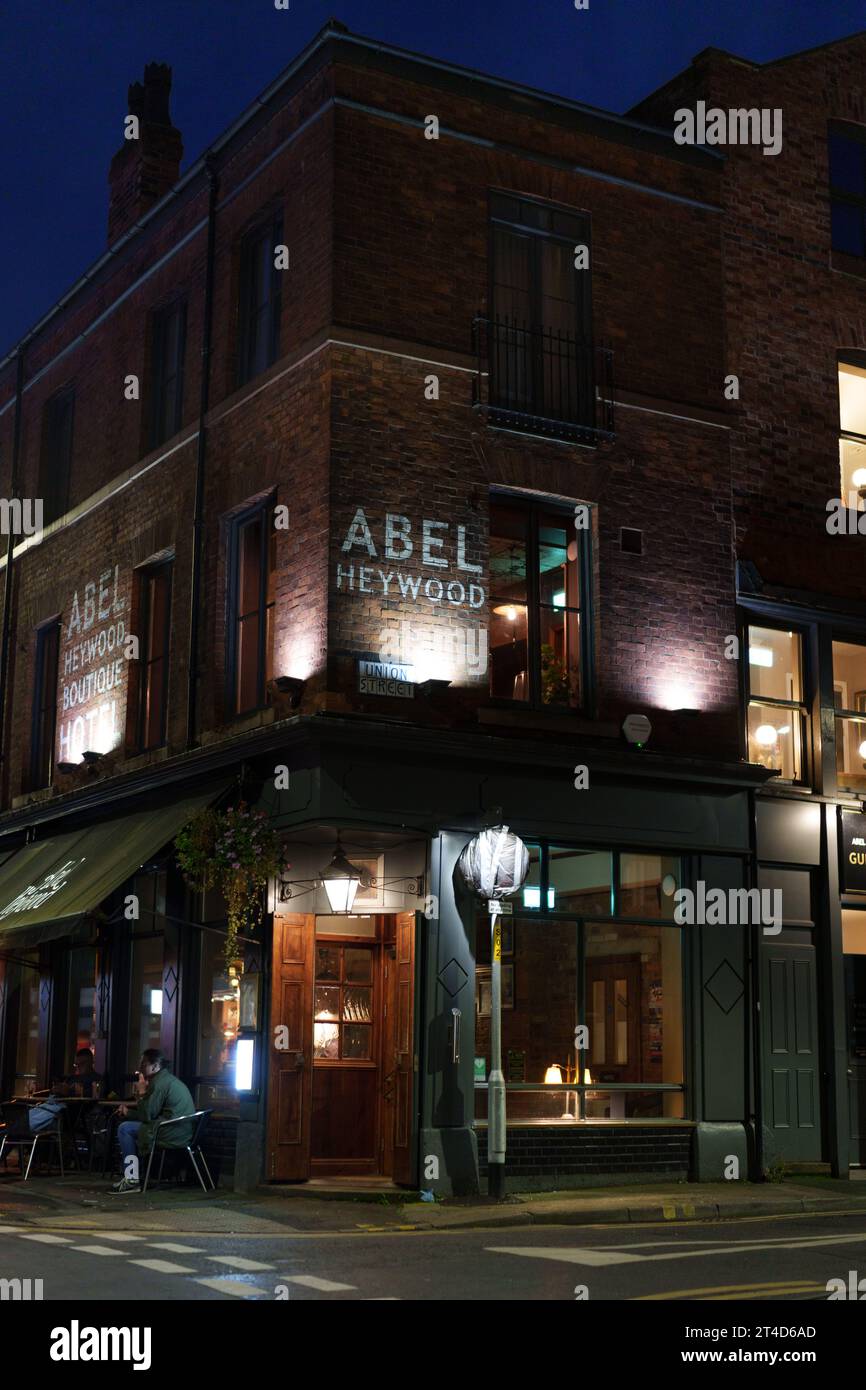 The Abel Heywood pub at dusk Stock Photo - Alamy