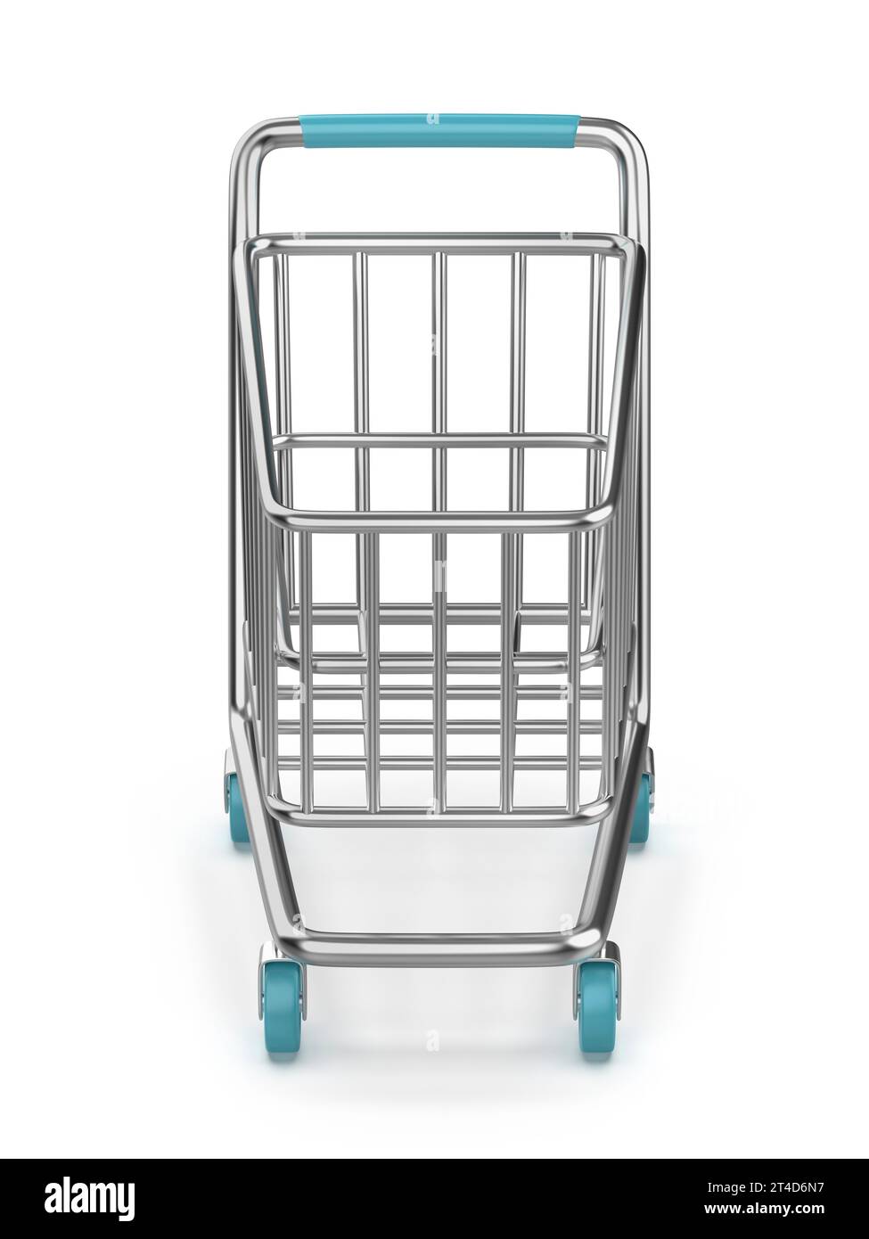Front view of shopping cart on white background Stock Photo - Alamy