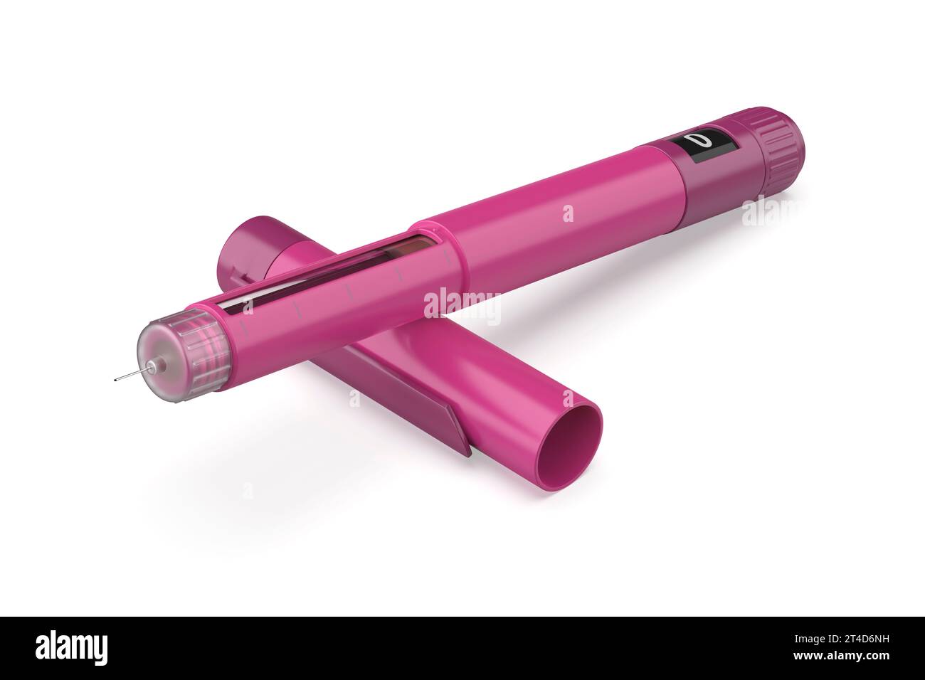 Purple insulin injector pen on white background Stock Photo - Alamy