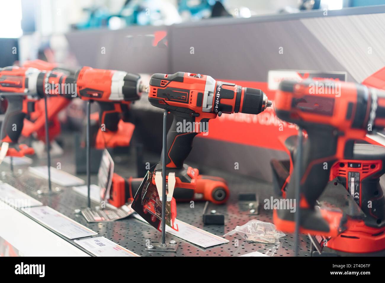 Tool for work, repair and construction in store. Wired power tools and ...