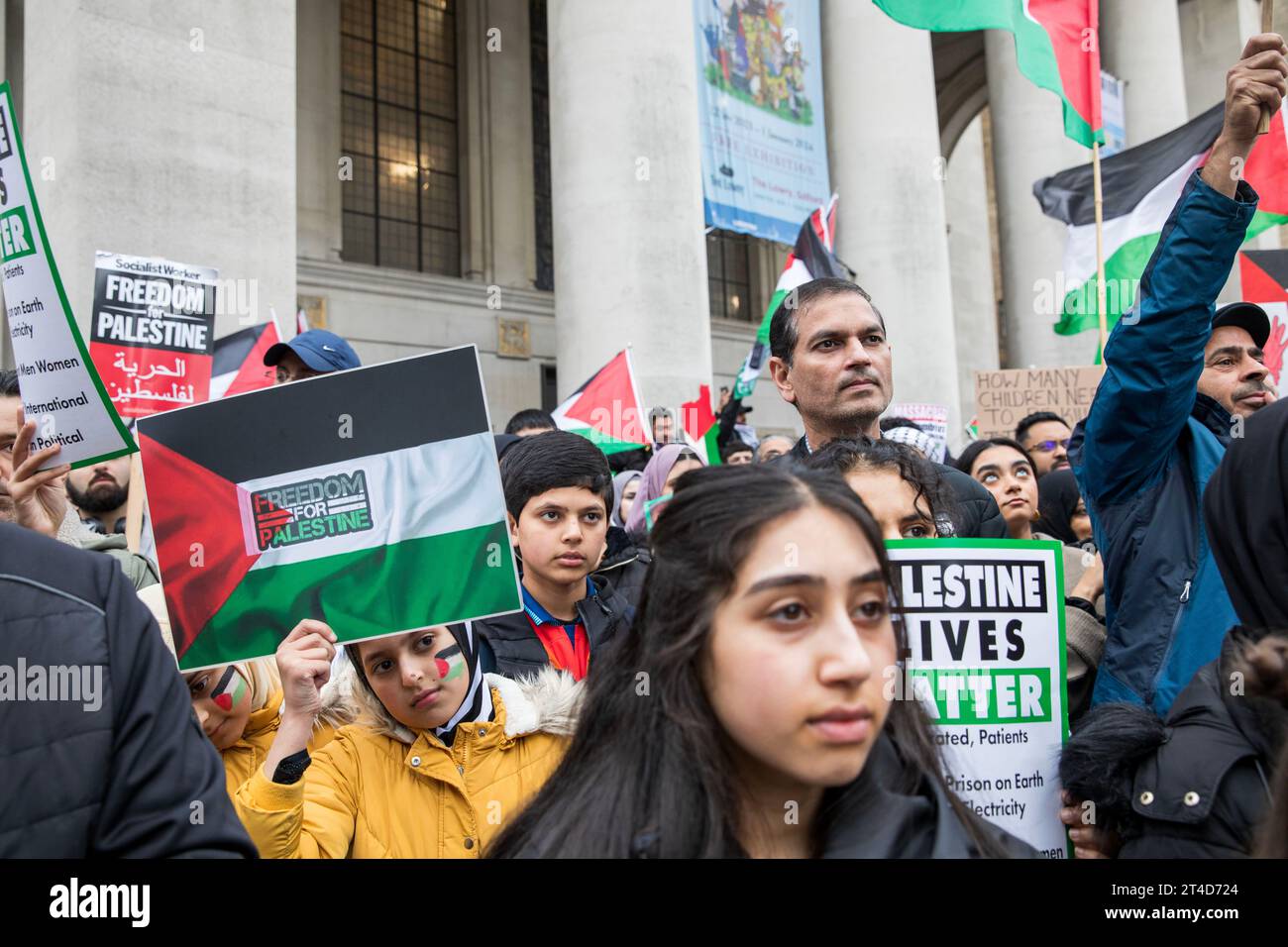 A march in support of Palestine in Manchester during the conflict ...