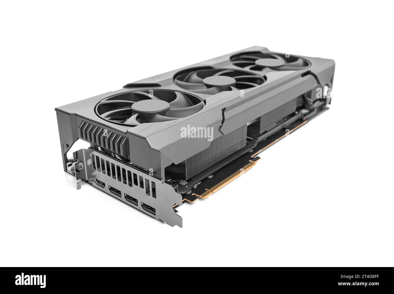 Powerful graphic video card of a computer isolated on a white ...
