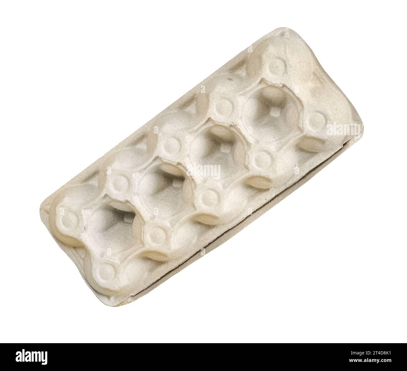 Recycle paper mould box for egg packaging isolated on white background ...