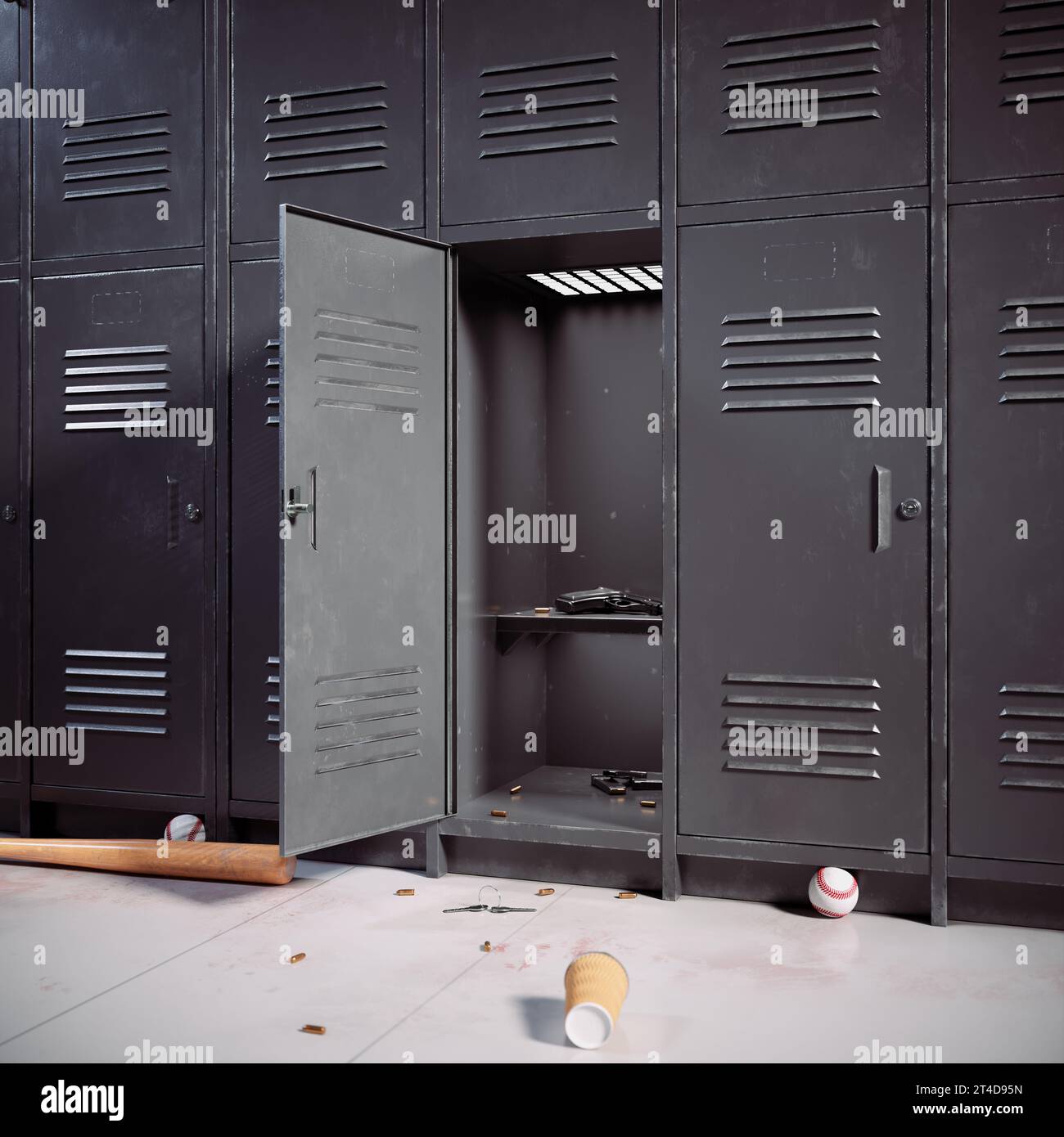 School corridor lockers dark hi-res stock photography and images - Alamy