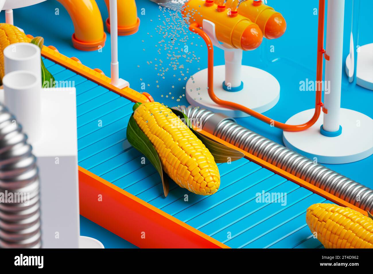 3D rendering showcases a lively cartoon factory that produces ...