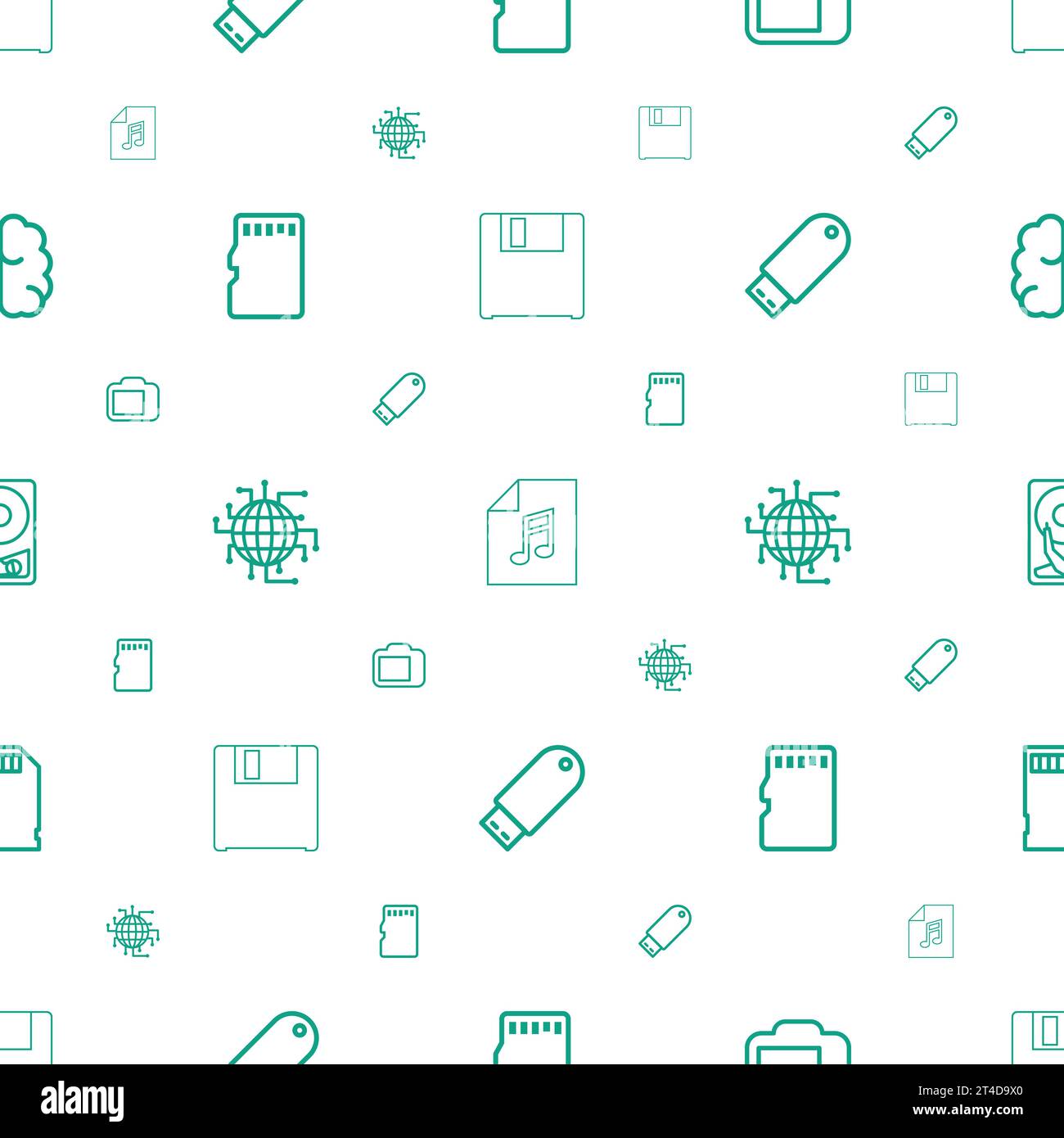 Memory icons pattern seamless white background Vector Image Stock ...