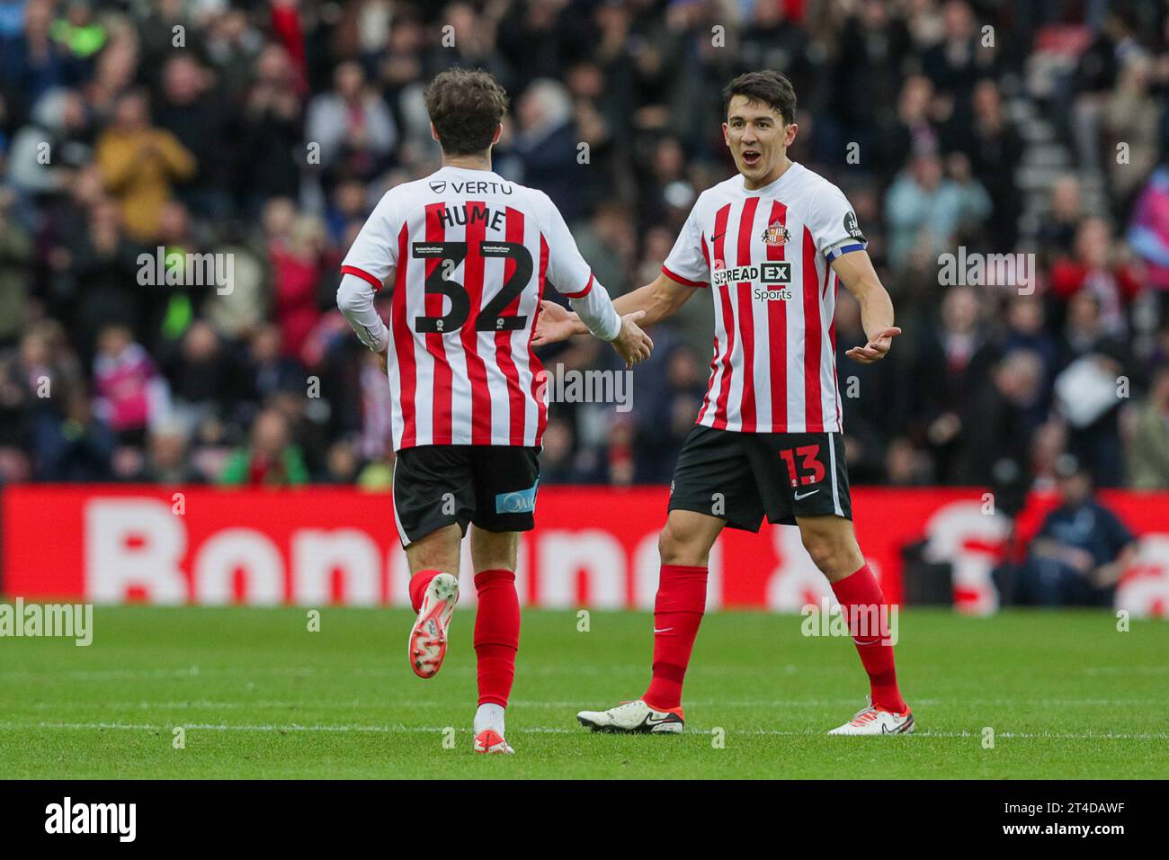 Trai Hume of Sunderland Celebrates scoring 1-1 - Sunderland v Norwich ...