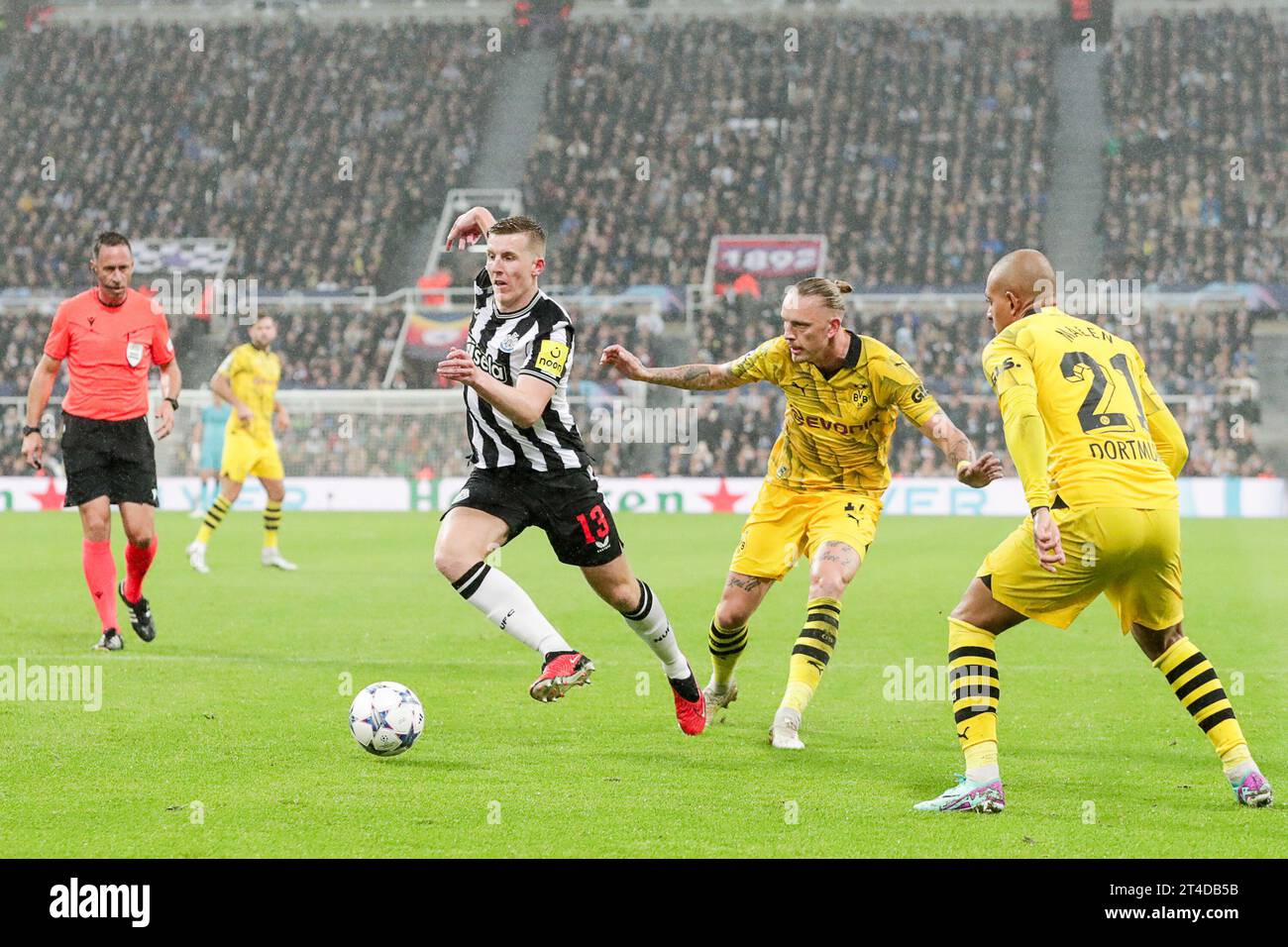 Matt Targett of Newcastle - Newcastle United v Borussia Dortmund, UEFA ...