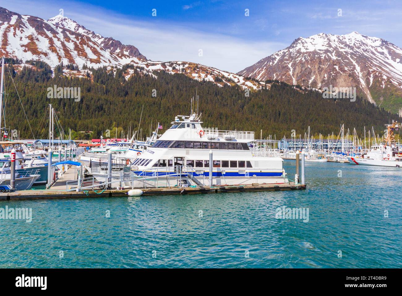 Seward, Alaska, small boat harbor in Resurrection Bay (an inlet from ...