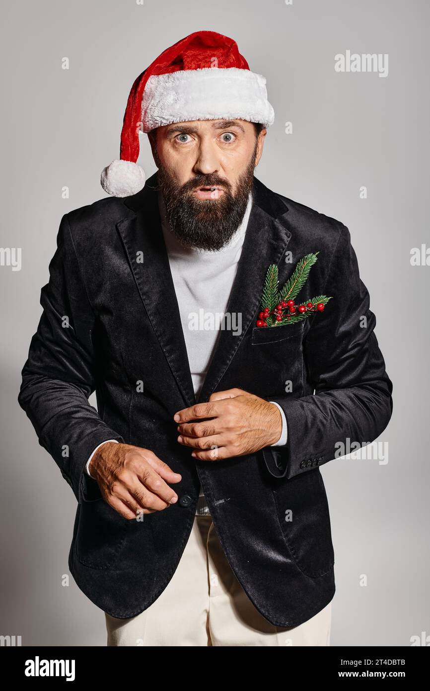 Surprised bearded elegant man hi-res stock photography and images - Alamy